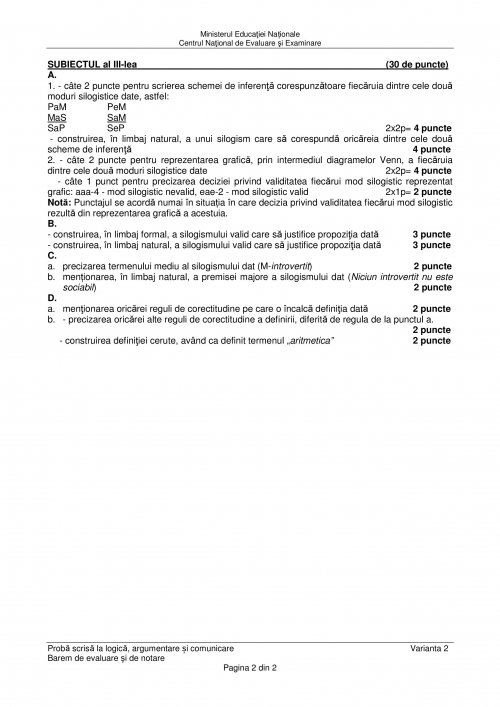 Subiecte Logica BAC 2018. Regula definirii logice. Ce regulă este ...